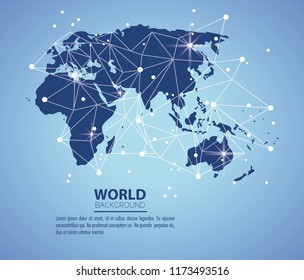 Vector World Map Background Infographic Element: เวกเตอร์สต็อก (ปลอดค่า ...