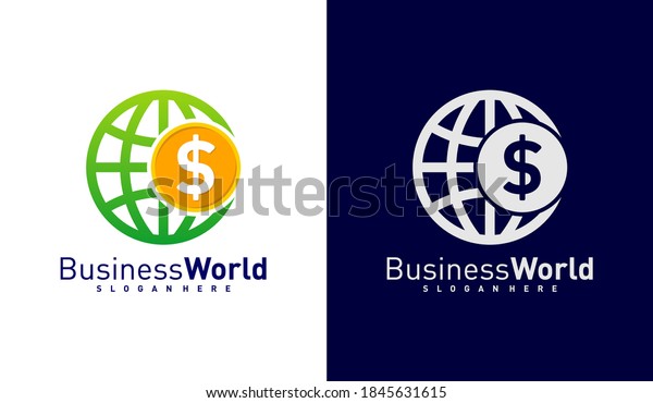 World Money Logo Design Vector Colorful Stock Vector (Royalty Free ...