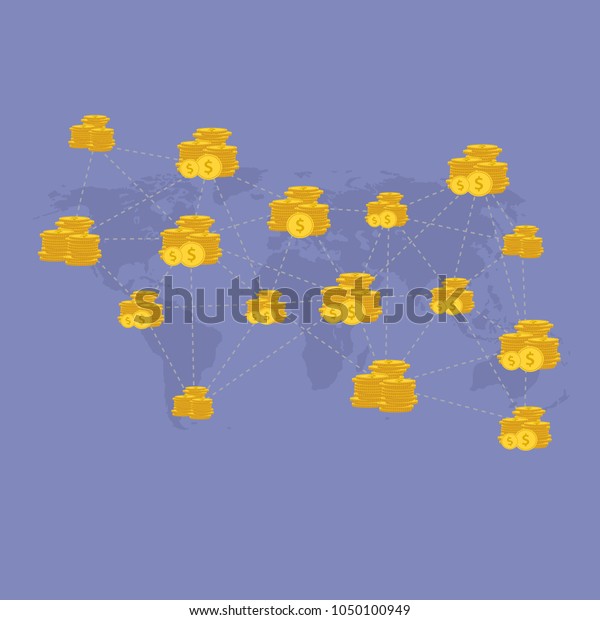 World Money Map Network Financial Stock Vector (Royalty Free ...