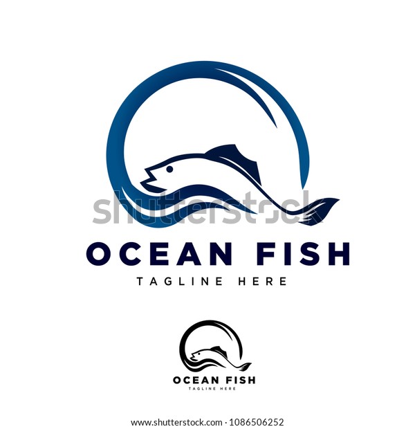 World Ocean Fish Logo Stock Vector (Royalty Free) 1086506252