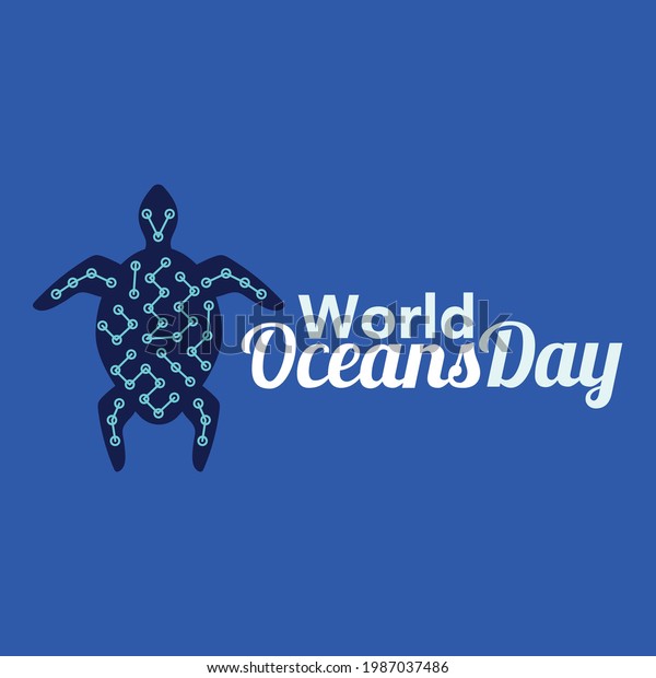 World Oceans Day Logo On Blue Stock Vector (Royalty Free) 1987037486 ...