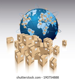 World Packages Vector Illustration Stock Vector (Royalty Free ...
