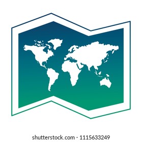 World Map Paper Geography Icon Vector: vector de stock (libre de ...