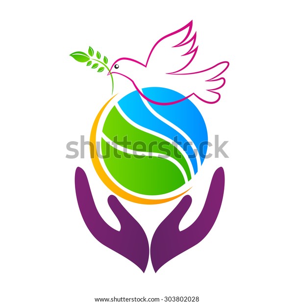 World Peace Dove Design Isolated White Stock Vector (Royalty Free ...