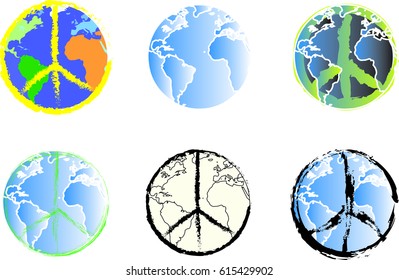 World Peace Globes Vectors Peace Symbol Stock Vector (Royalty Free ...