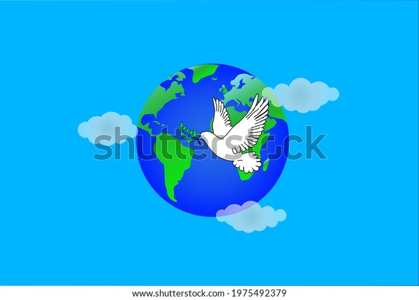 World Peace Vector Illustration Dove Bird Stock Vector (Royalty Free ...