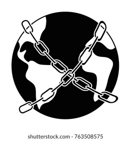 World Planet Earth Chain Stock Vector (Royalty Free) 763508575 ...
