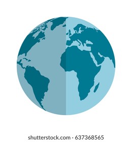 Planet Earth World Icon Blue Globe Stock Vector (Royalty Free) 1026907978