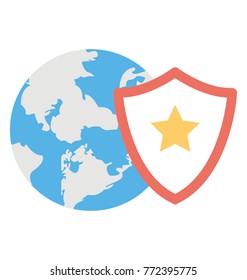 World Planet Earth Shield Stock Vector (Royalty Free) 772395775 ...