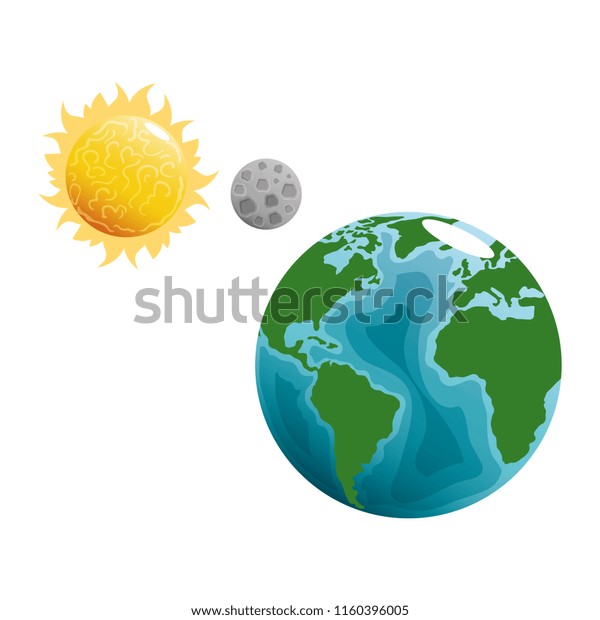 World Planet Earth Sun Moon Stock Vector (Royalty Free) 1160396005 ...