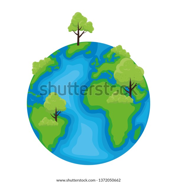 World Planet Earth Tree Plant Stock Vector (Royalty Free) 1372050662 ...