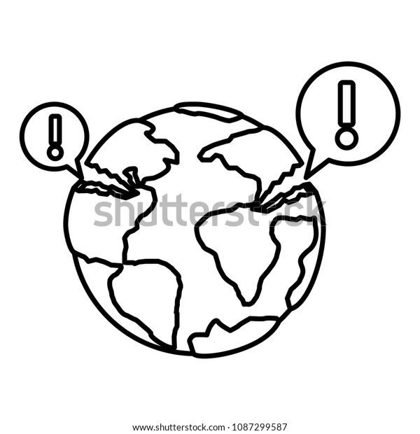 World Planet Earth Warning Symbols Stock Vector (Royalty Free ...