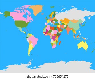World Political Map: vector de stock (libre de regalías) 703654273 ...