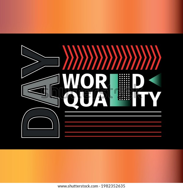 World Quality Day Geometric Design Suitable Stock Vector (Royalty Free ...