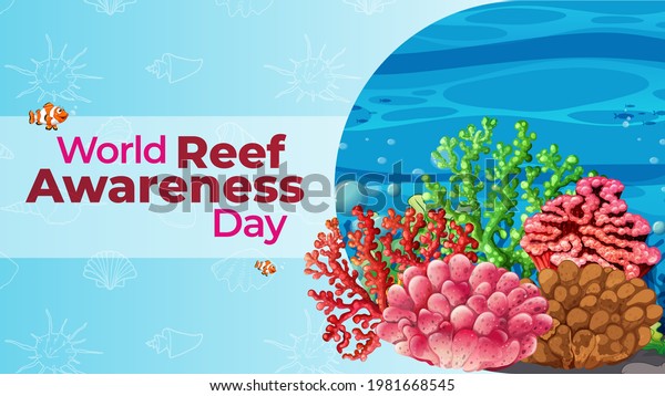 World Reef Awareness Day On June Stock Vector (Royalty Free) 1981668545 ...