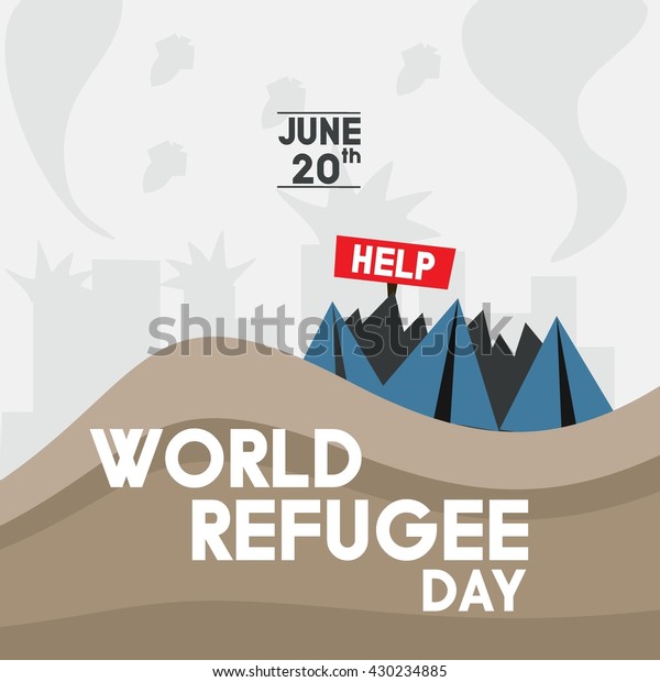World Refugee Day Campaign Poster Refugee Stock Vector (Royalty Free ...
