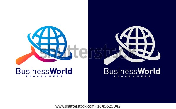 World Search Logo Design Vector Colorful: เวกเตอร์สต็อก (ปลอดค่า ...