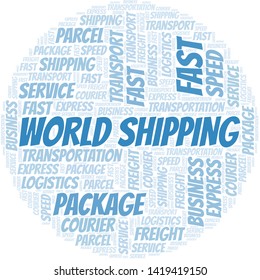 World Shipping Word Cloud Wordcloud Made Stock Vector (Royalty Free ...