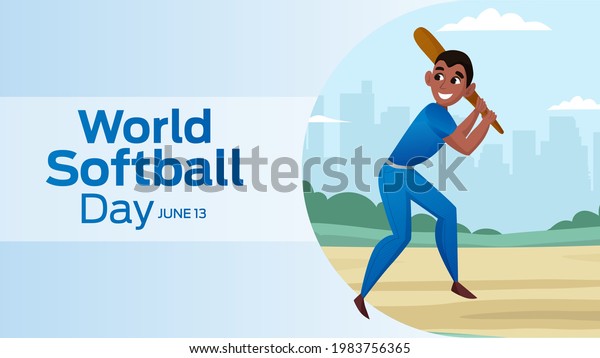 World Softball Day On June 13 Stock Vector (Royalty Free) 1983756365 ...