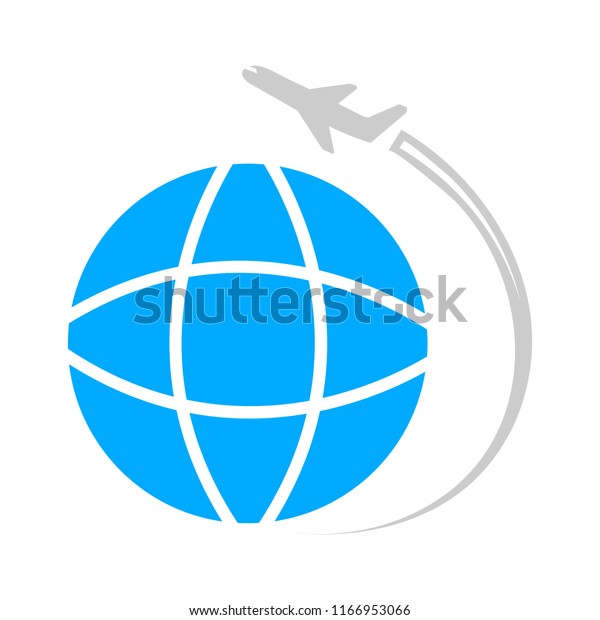 World Travel Icon Flat Vector Icon Stock Vector (Royalty Free) 1166953066