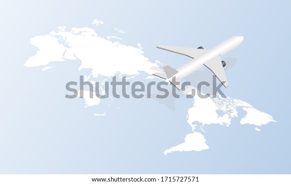 World Travel Map Airplanes Isometric Vector Stock Vector Royalty Free