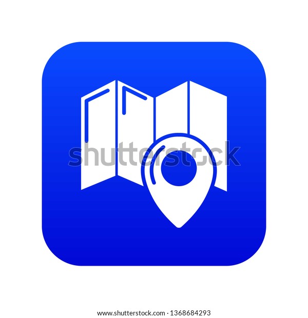 World Travel Map Icon Blue Vector Stock Vector (Royalty Free ...