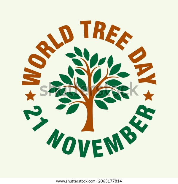 World Tree Day Illustration Circular Writing Stock Vector (Royalty Free ...