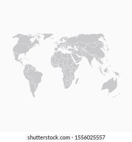 World Grey Map Globe On White Stock Vector (Royalty Free) 1615541800
