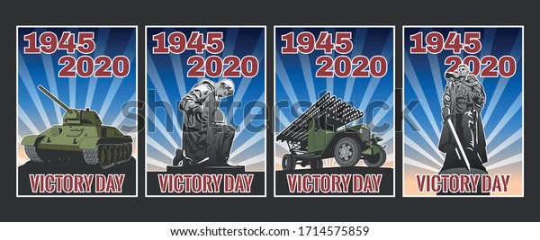 World War 2 Victory Day Poster Stock Vector (Royalty Free) 1714575859 ...