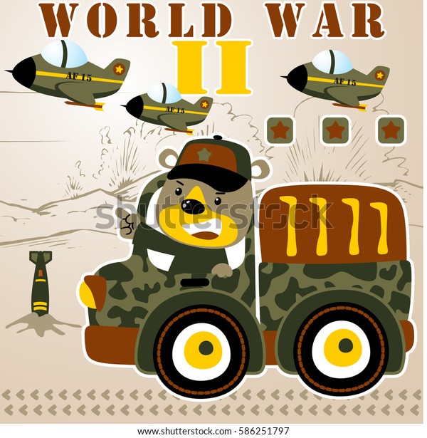 world war conflict, vector cartoon illustration