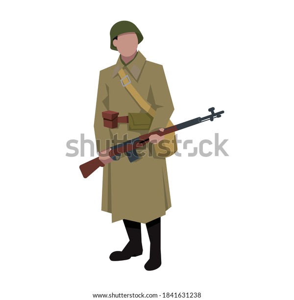 World War Ii Soviet Russian Soldier Stock Vector (Royalty Free ...
