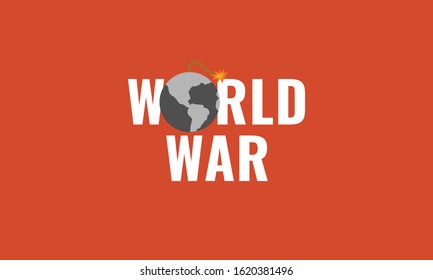 World War Typography Earth Bomb Design: vector de stock (libre de ...