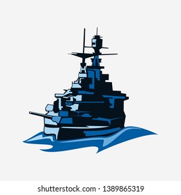World War Warship Vector Illustration Stock Vector (Royalty Free ...