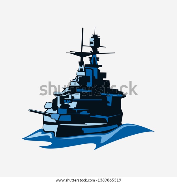 World War Warship Vector Illustration Stock Vector (Royalty Free ...