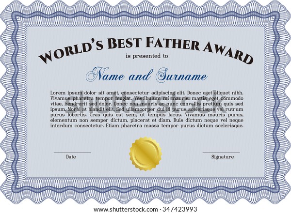 Worlds Best Dad Award Template Retro: เวกเตอร์สต็อก (ปลอดค่าลิขสิทธิ์ ...