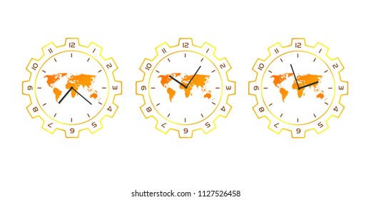 Worlds Map Clock Stock Vector (Royalty Free) 1127526458 | Shutterstock