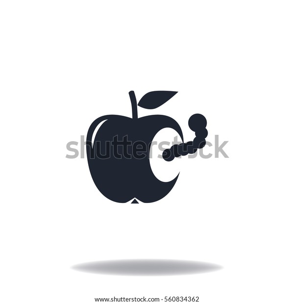 Worm Apple Vector Icon Stock Vector (Royalty Free) 560834362 | Shutterstock