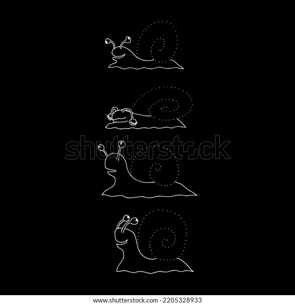 Worm Conch Snail Modern Creative Illustration Stock Vector (Royalty ...