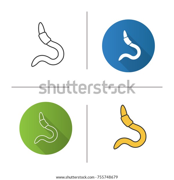 Worm Icons Set Flat Design Linear Stock Vector (Royalty Free) 755748679 ...
