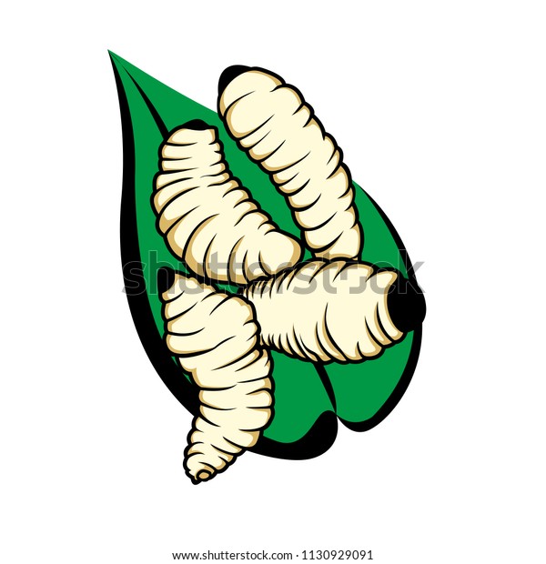 Worm Insect Larva Leaf Cartoon Stock Vector (Royalty Free) 1130929091 ...