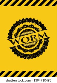 Worm Inside Warning Sign Black Grunge Stock Vector (Royalty Free ...