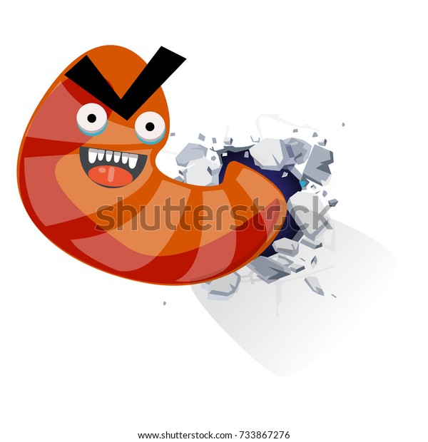 Worm Monster Crack Broken Wall Character Stock Vector (Royalty Free ...