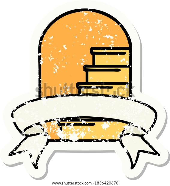 pegatinas viejas usadas con un cartel: vector de stock (libre de ...