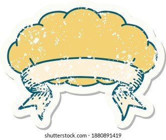 Worn Old Sticker Banner Grey Cloud Stock Vector (Royalty Free ...