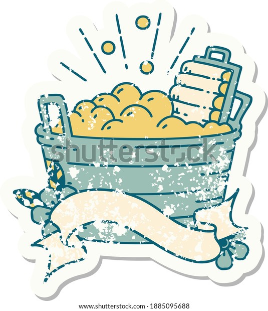 Worn Old Sticker Tattoo Style Old Stock Vector (Royalty Free ...