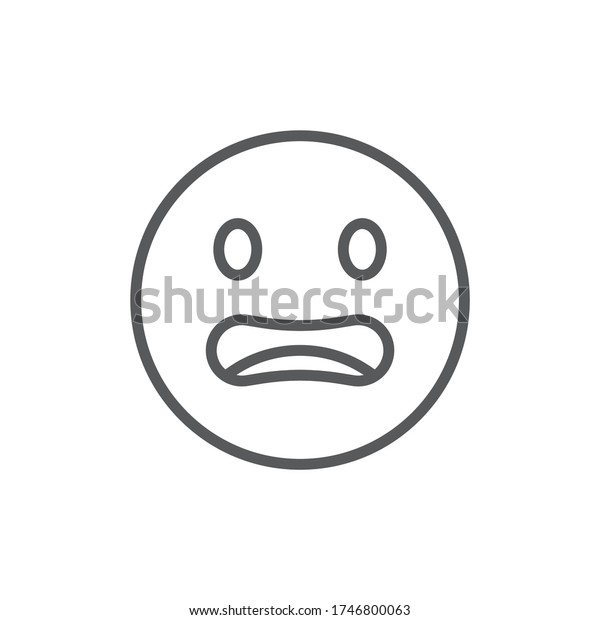 Worried Face Emoticon Vector Icon Symbol Stock Vector (Royalty Free ...