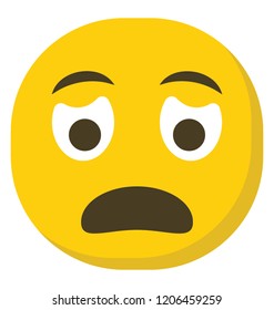 Worried Face Flat Emoji Icon Vector Stock Vector (Royalty Free ...