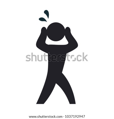 Worried Man Pictogram Icon Vector Illustration 스톡 벡터(사용료 없음) 1037192947 ...