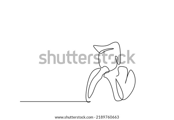 Worried Man Thinking Drawing Concept Stock Vector (Royalty Free ...