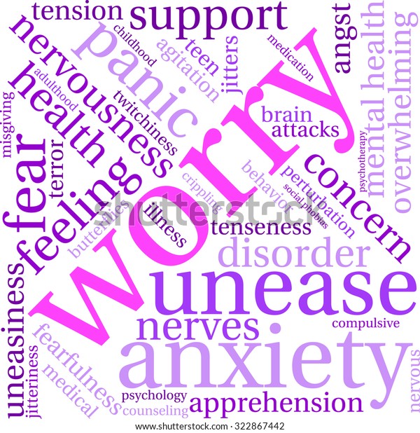 Worry Word Cloud On White Background Stock Vector (Royalty Free) 322867442